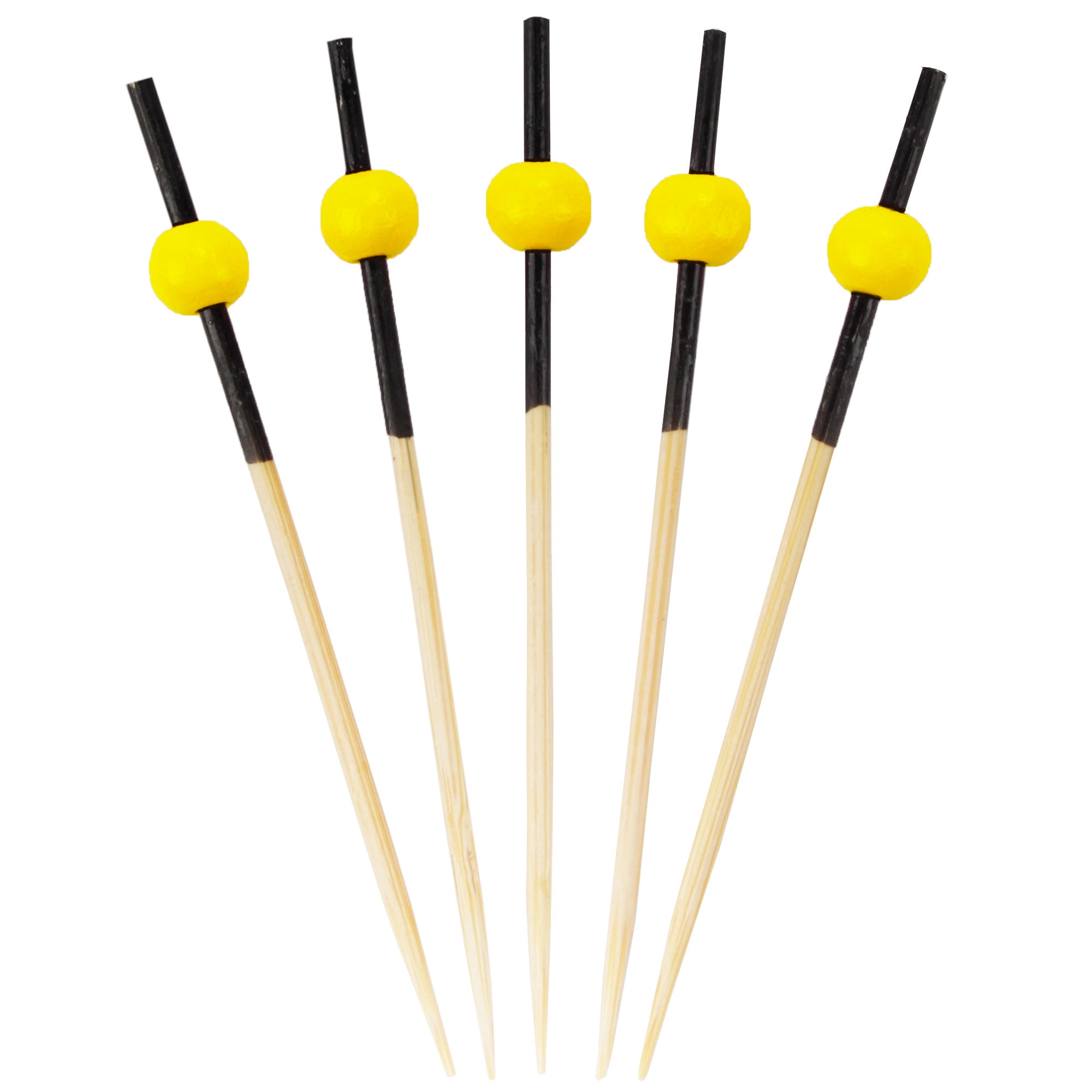 BambooMN Ball End Picks for Appetizers Cocktail Skewers Fruit Garnish ...