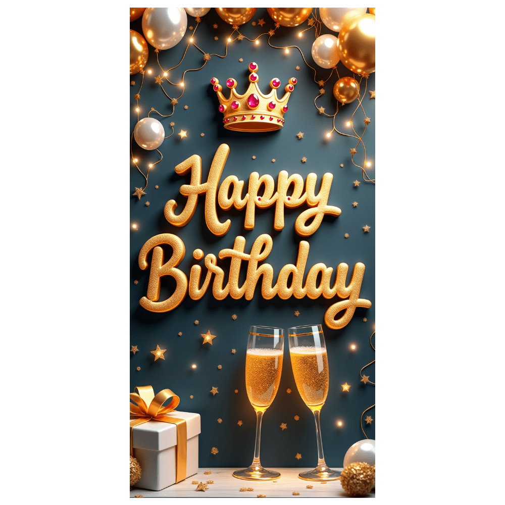 Decorative Balloons Banner Gift Box Sparkling Drink for Birthday ...