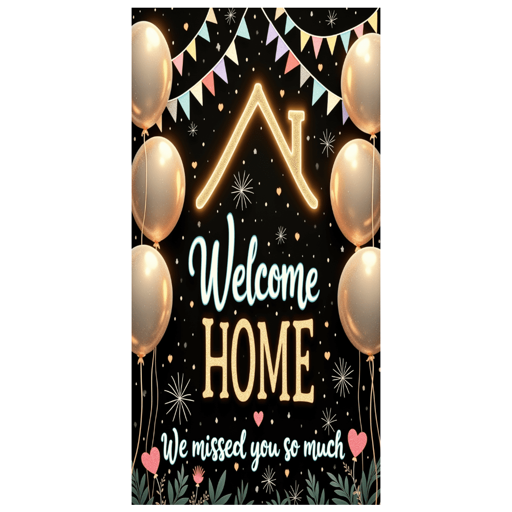Decorative Balloons Welcome Banner Homecoming Party Bunting Welcome ...
