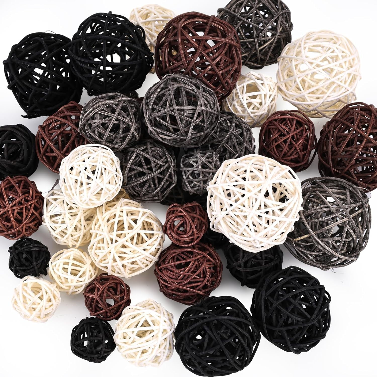 Decorative Balls for Bowl Centerpiece, 42PCS Wicker Rattan Balls in 4 ...