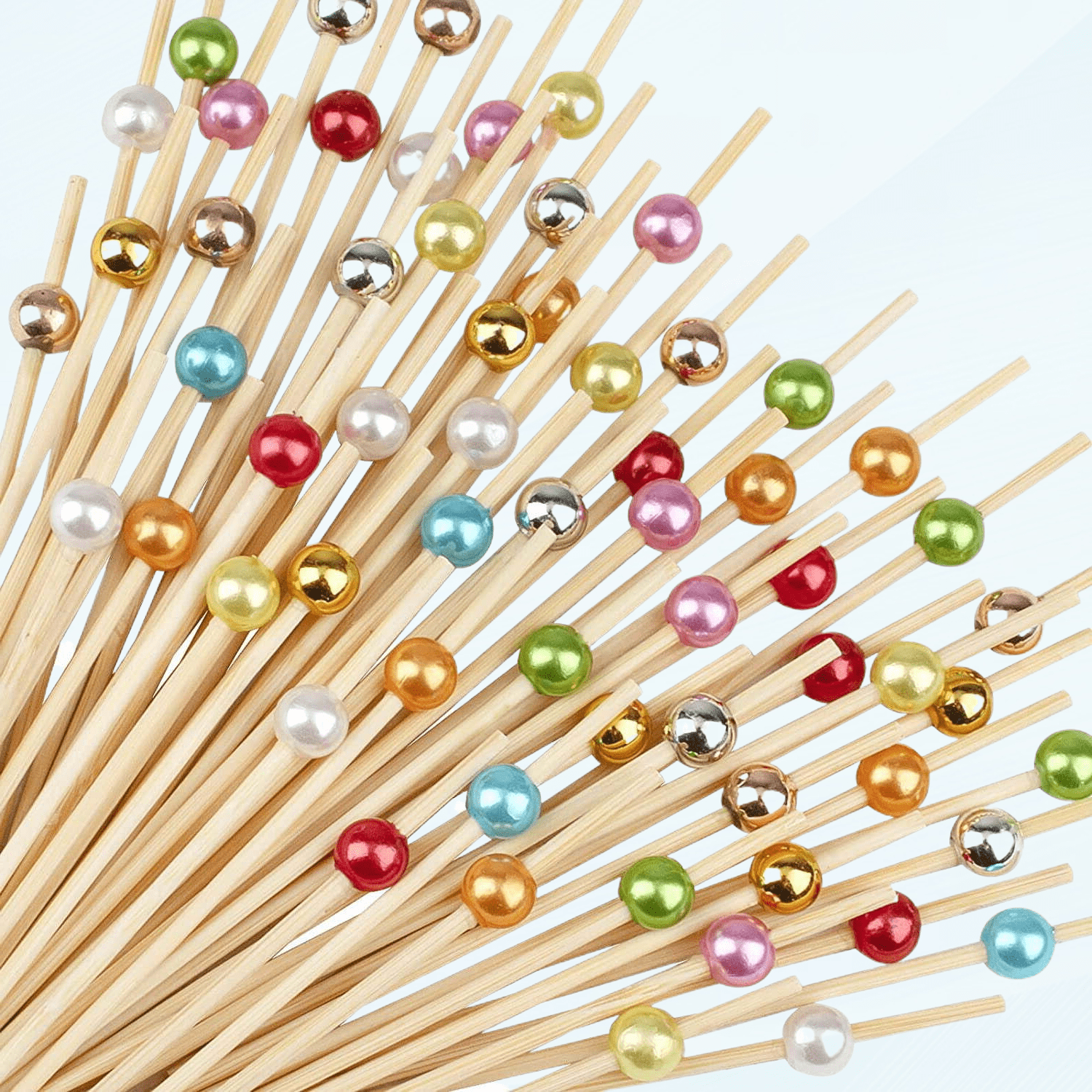 Decorative Bamboo Cocktail Picks - 100 Count, 4.7 inch Long Wooden ...