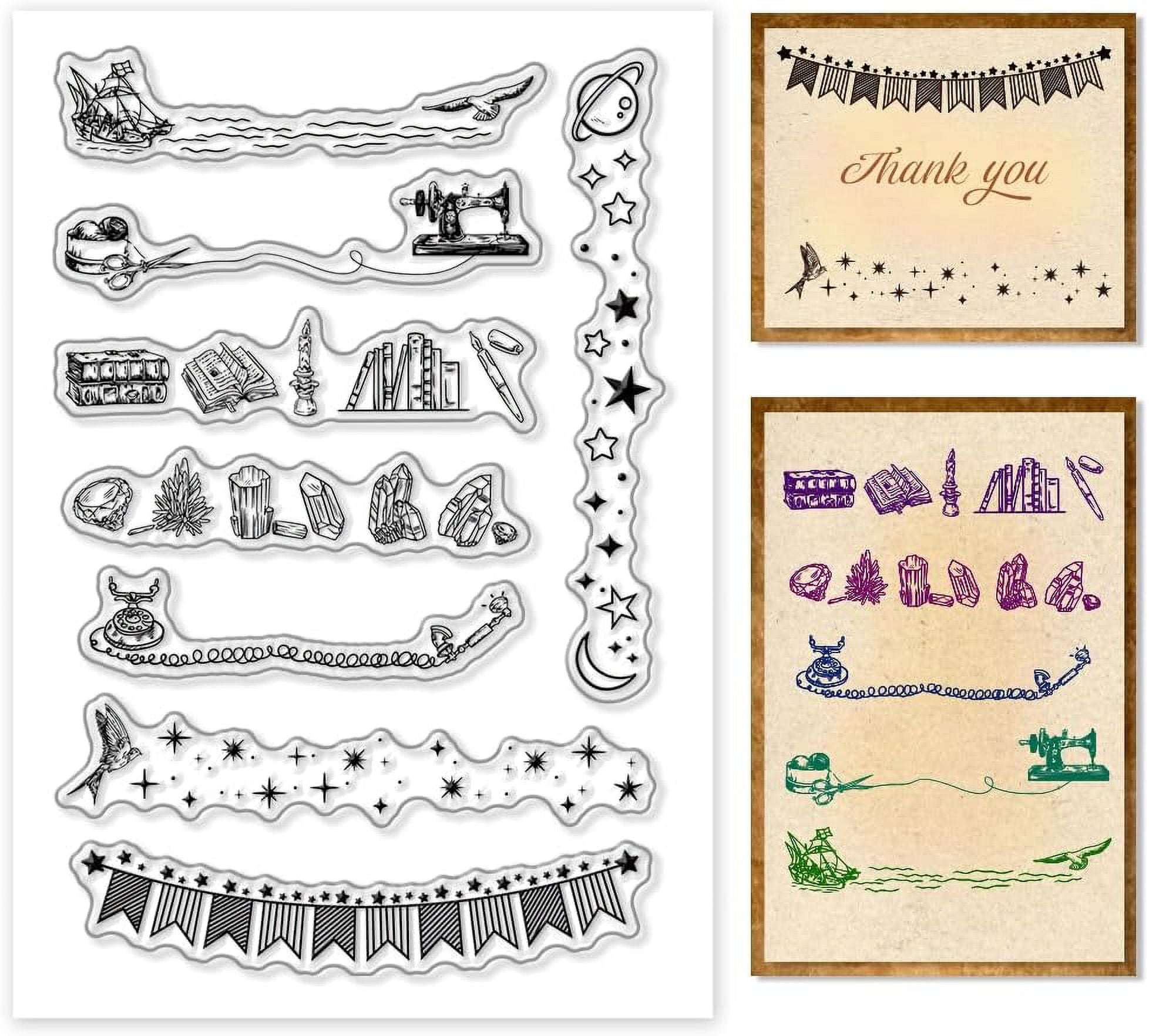 Decorative Banner Clear Stamps 8 Styles Transparent Silicone Stamp Seal ...