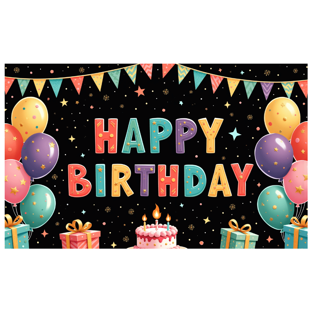 Decorative Banner Happy Birthday Colorful Design Birthday Banner ...