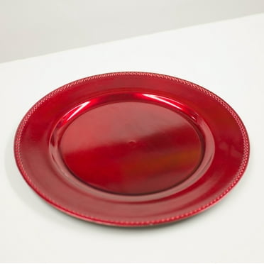 BalsaCircle 10 Red 13" Round Disposable Paper Charger Plates - Walmart.com