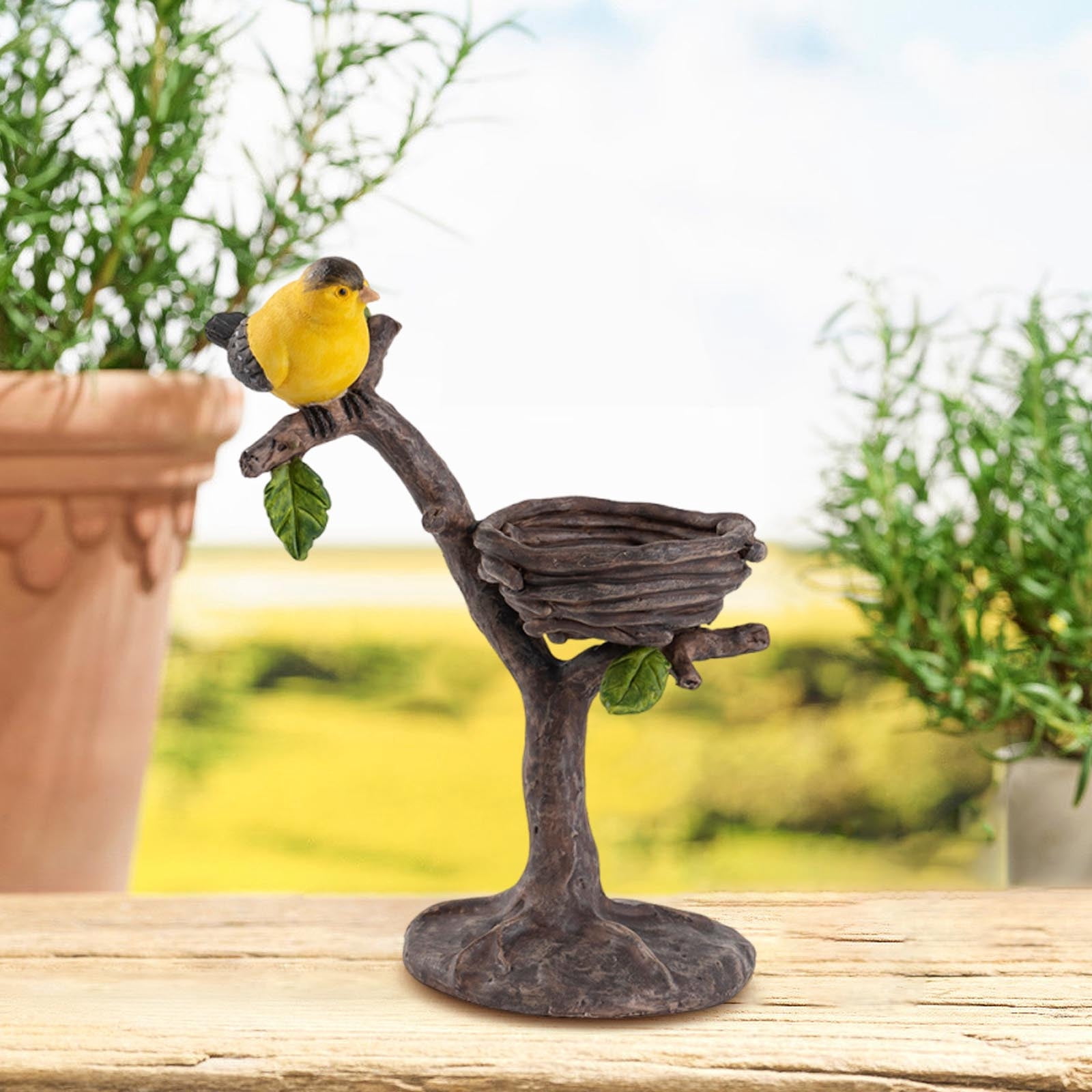 Decorative Bird Statues, Realistic Resin Casting Little Bird Figurine ...