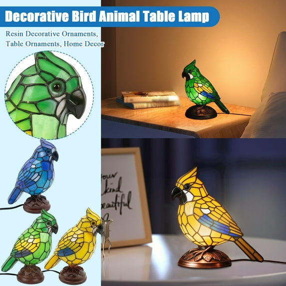 Decorative Bird Table Lamp with Resin Base, Unique Animal Figurine ...