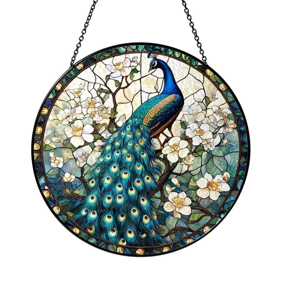 Decorative Bird Window Art – Peacock Glass - Walmart.com