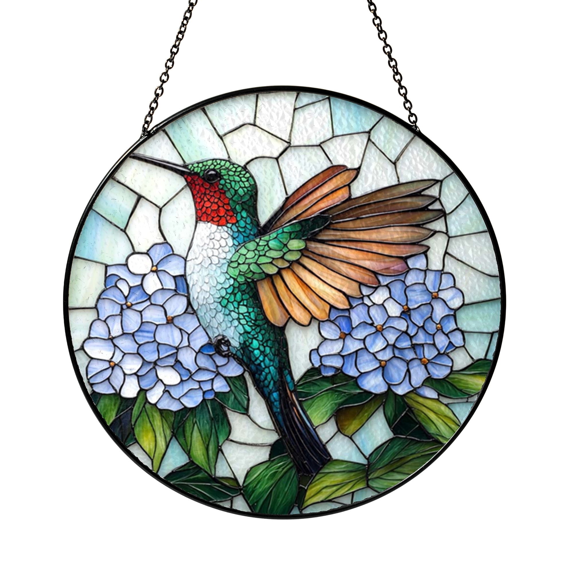 Decorative Bird Window Hanging – Hummingbird and Lilac Glass Art ...