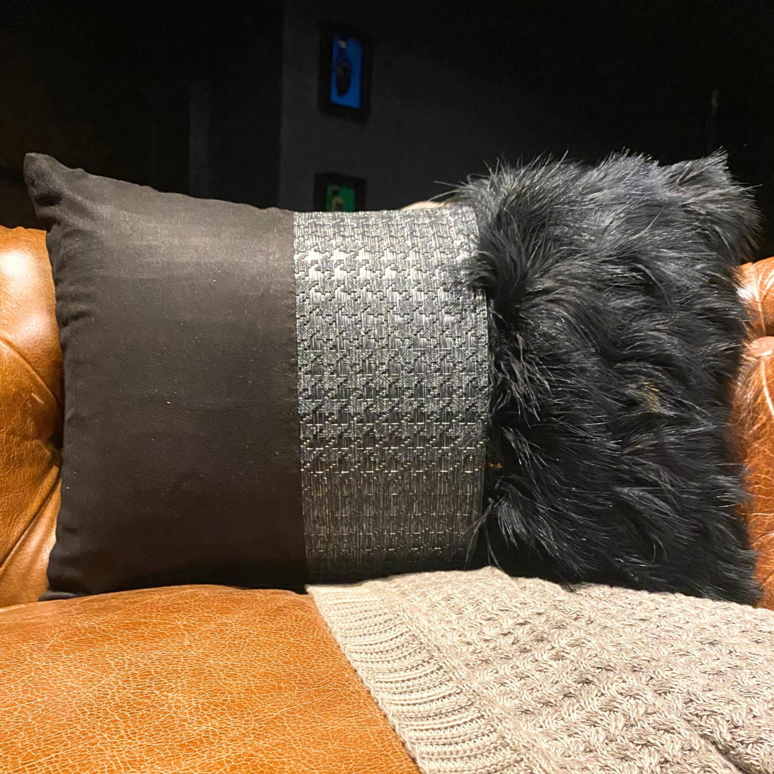 Decorative Black 12"x14" (30x35 cm) Oblong Sofa Pillow Case, Faux ...