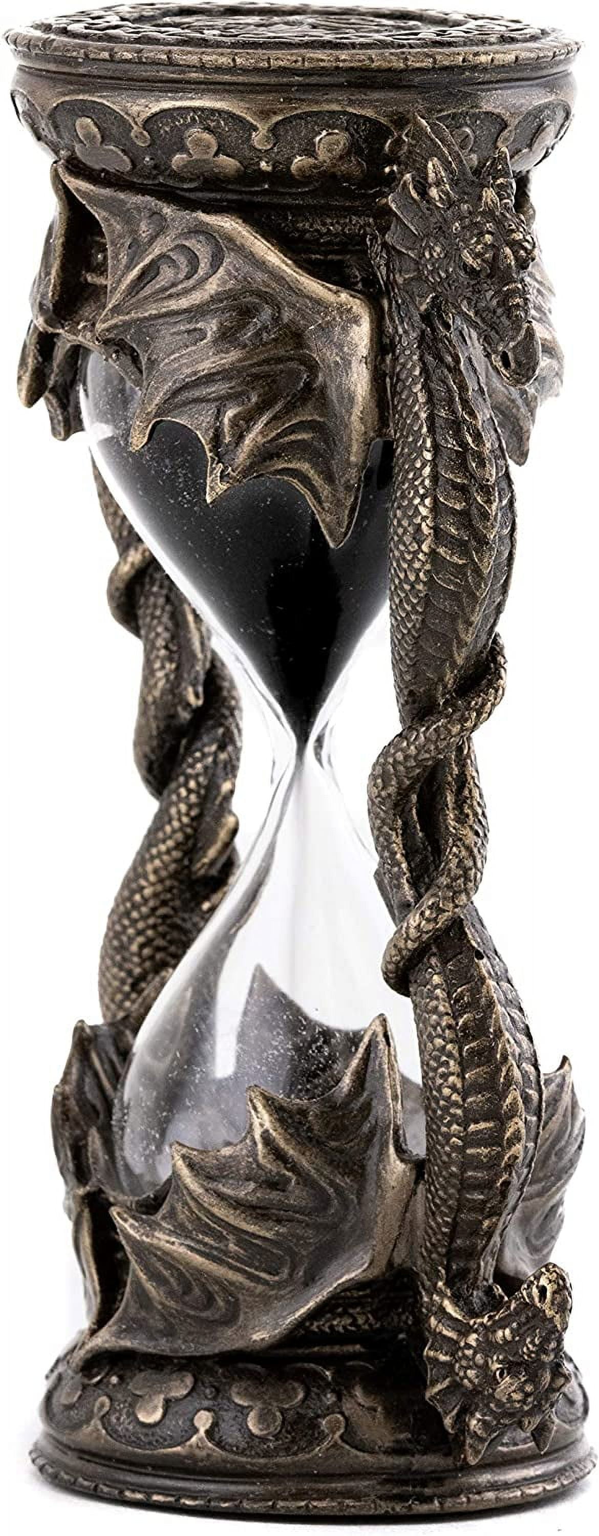 Decorative Black Dragon Hourglass - Mythical Sand Timer in Premium Cold ...