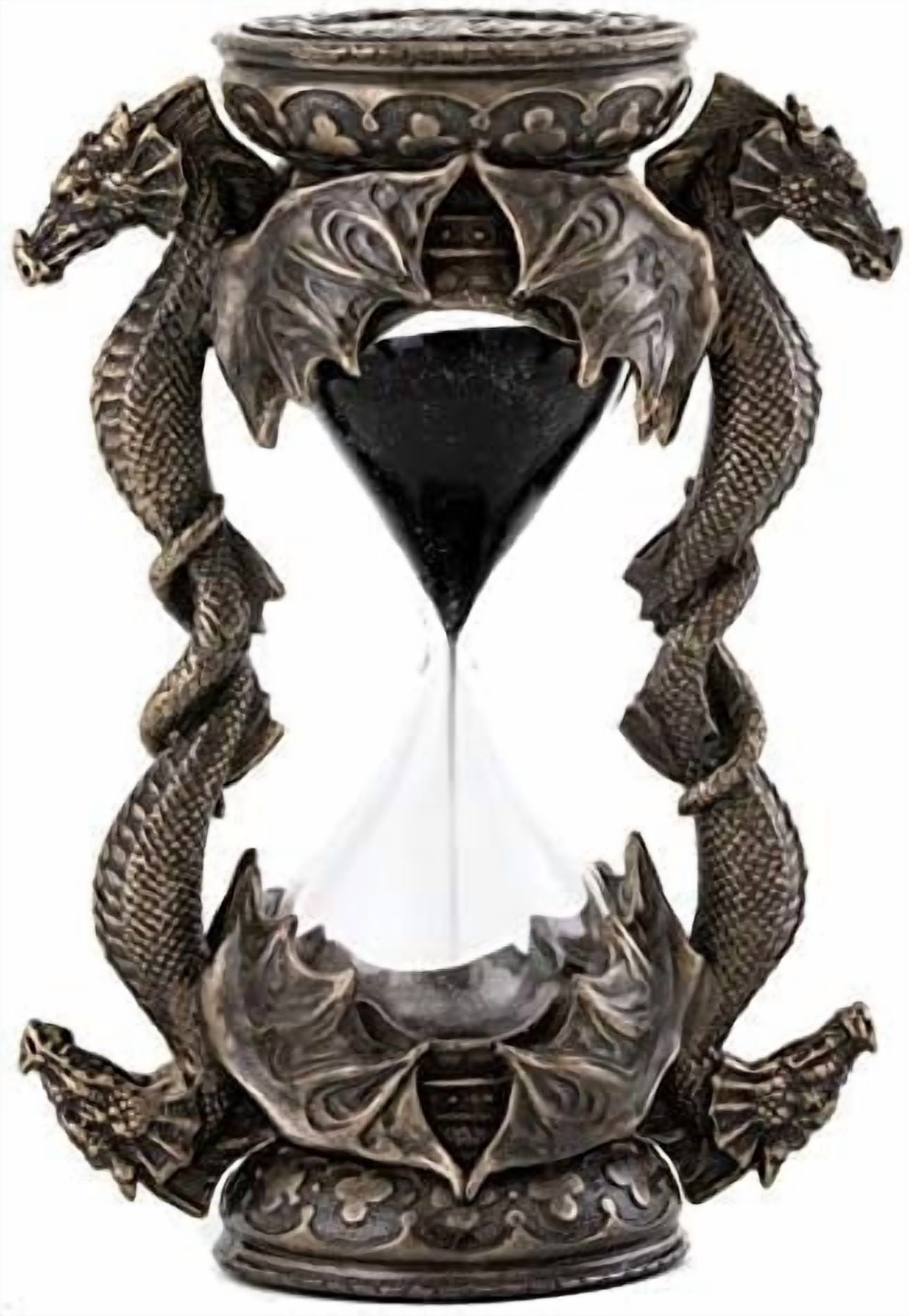 Decorative Black Dragon Hourglass - Mythical Sand Timer in Premium Cold ...