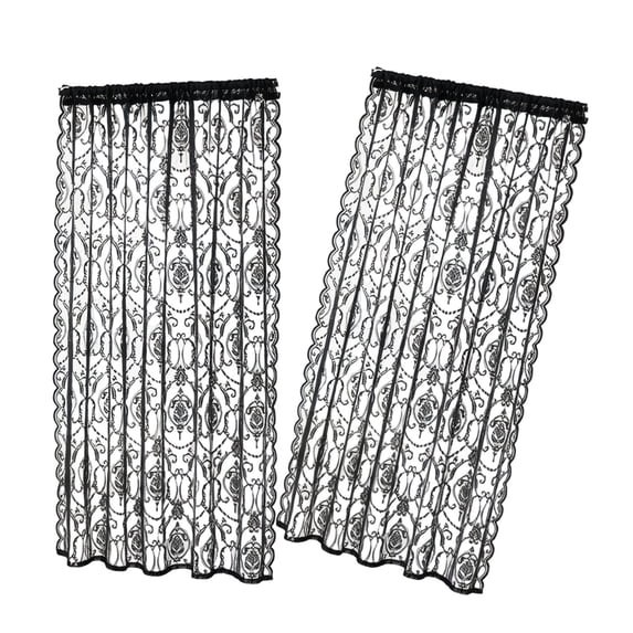 Decorative Black Lace Panel Curtains Soft Light French Styles Easy ...