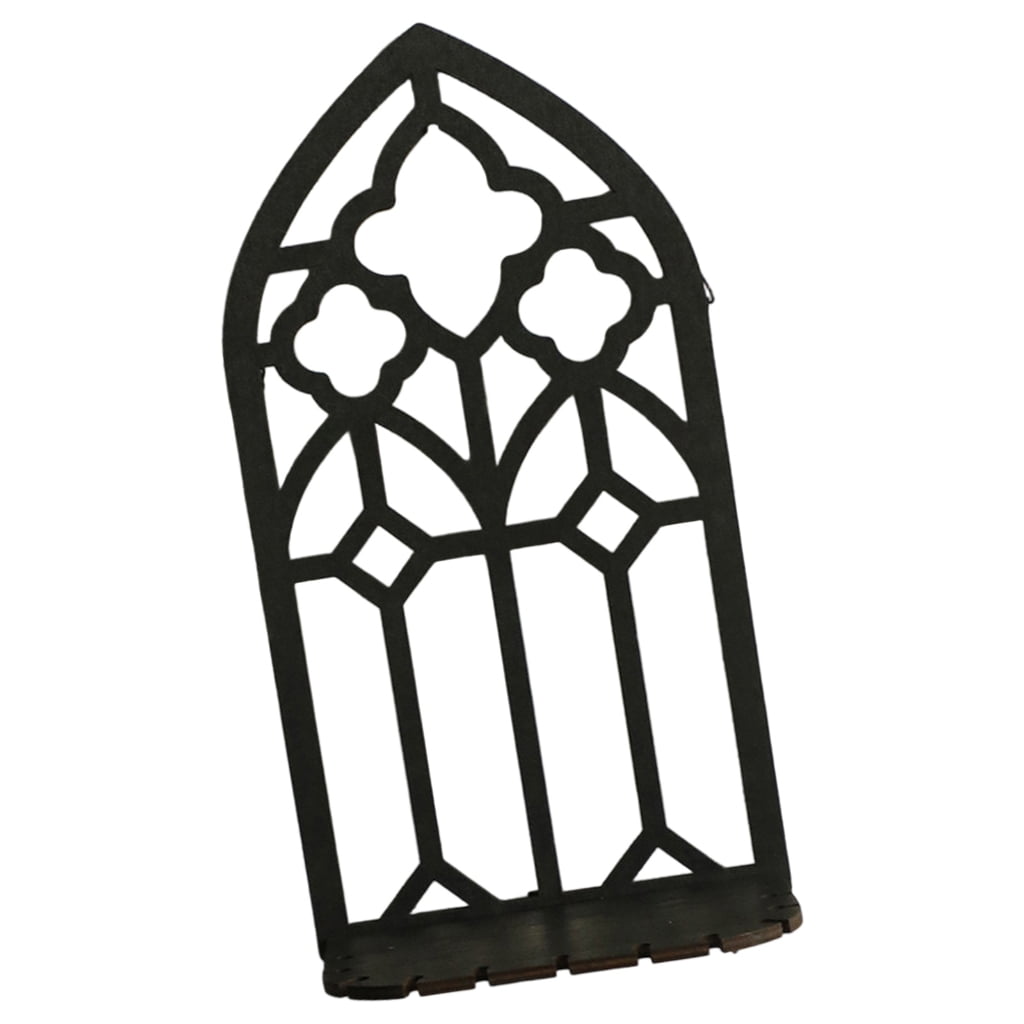 Decorative Black Wood Shelf for Wall Gothic Crystal Plant Essential Oil ...