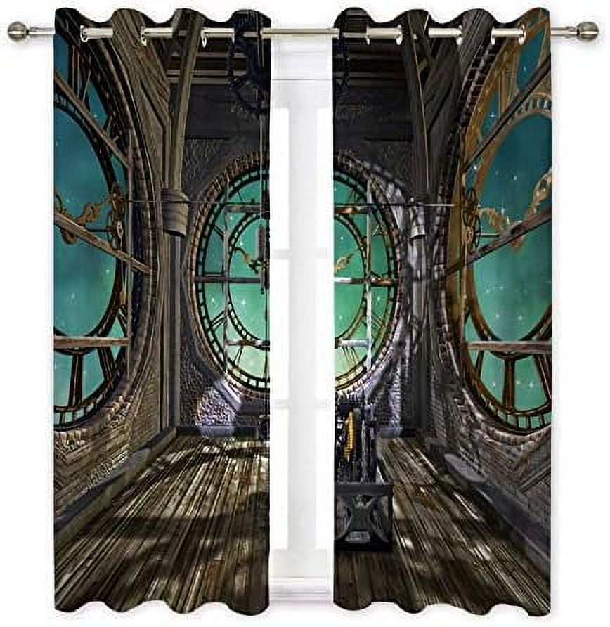 Decorative Blackout Window Curtains Cute Cartoon Pirate Kids with Ship ...