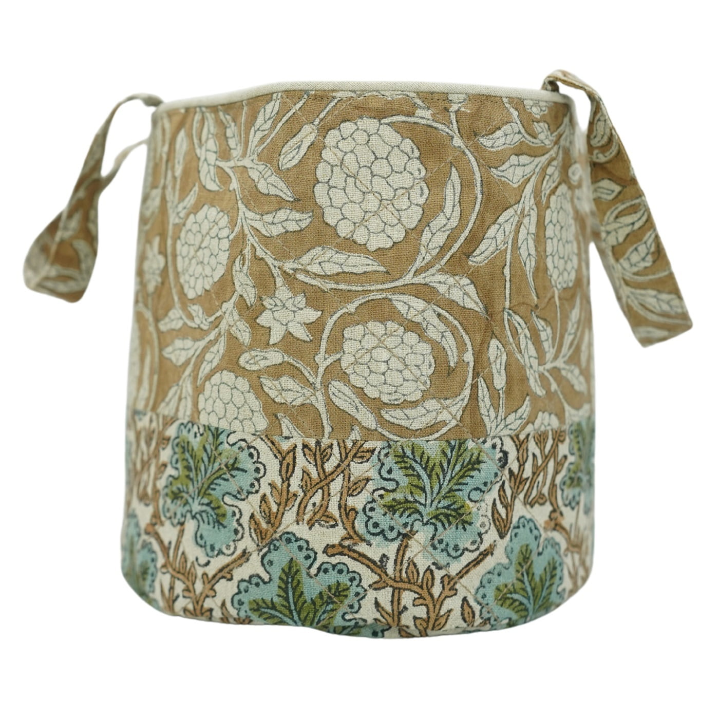 Decorative Block Printed Pure Linen Basket, small medium and large size ...