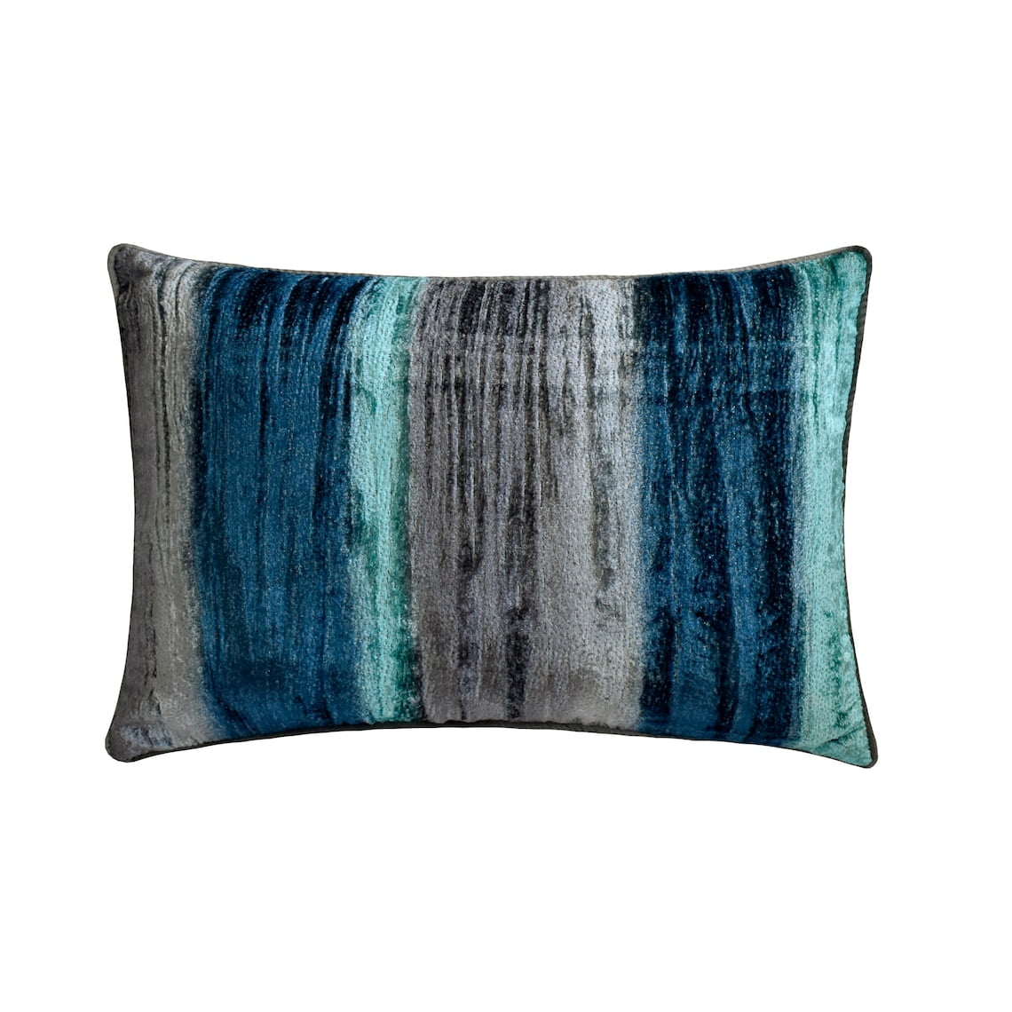Decorative Blue 12"x18" (30x45 cm) Lumbar Pillow Cover, Velvet Ombre ...