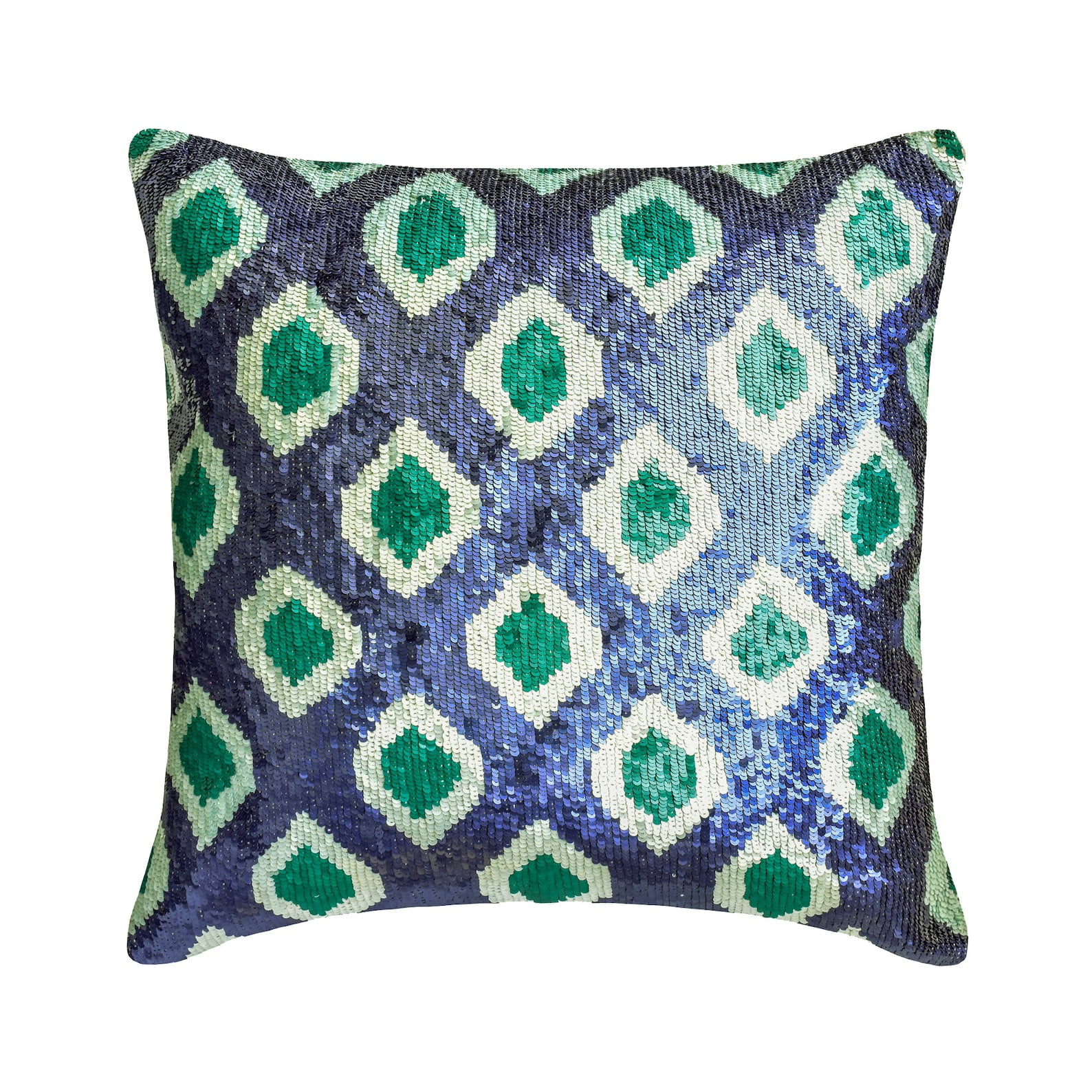 Decorative Blue 14"x14" (35x35 cm) Pillow Covers, Silk Sequins ...
