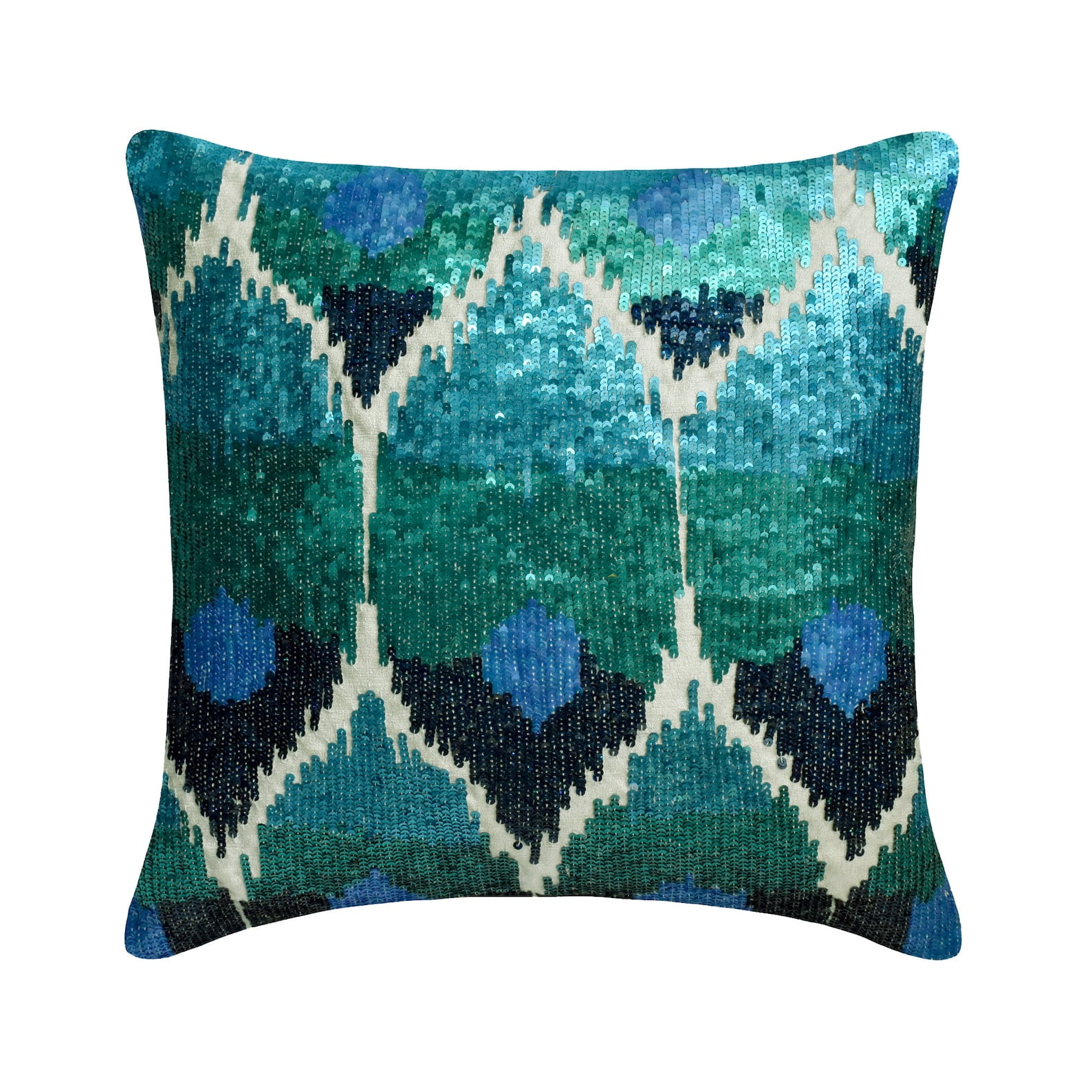Decorative Blue 22"x22" (55x55 cm) Pillow Covers, Silk Sequins ...