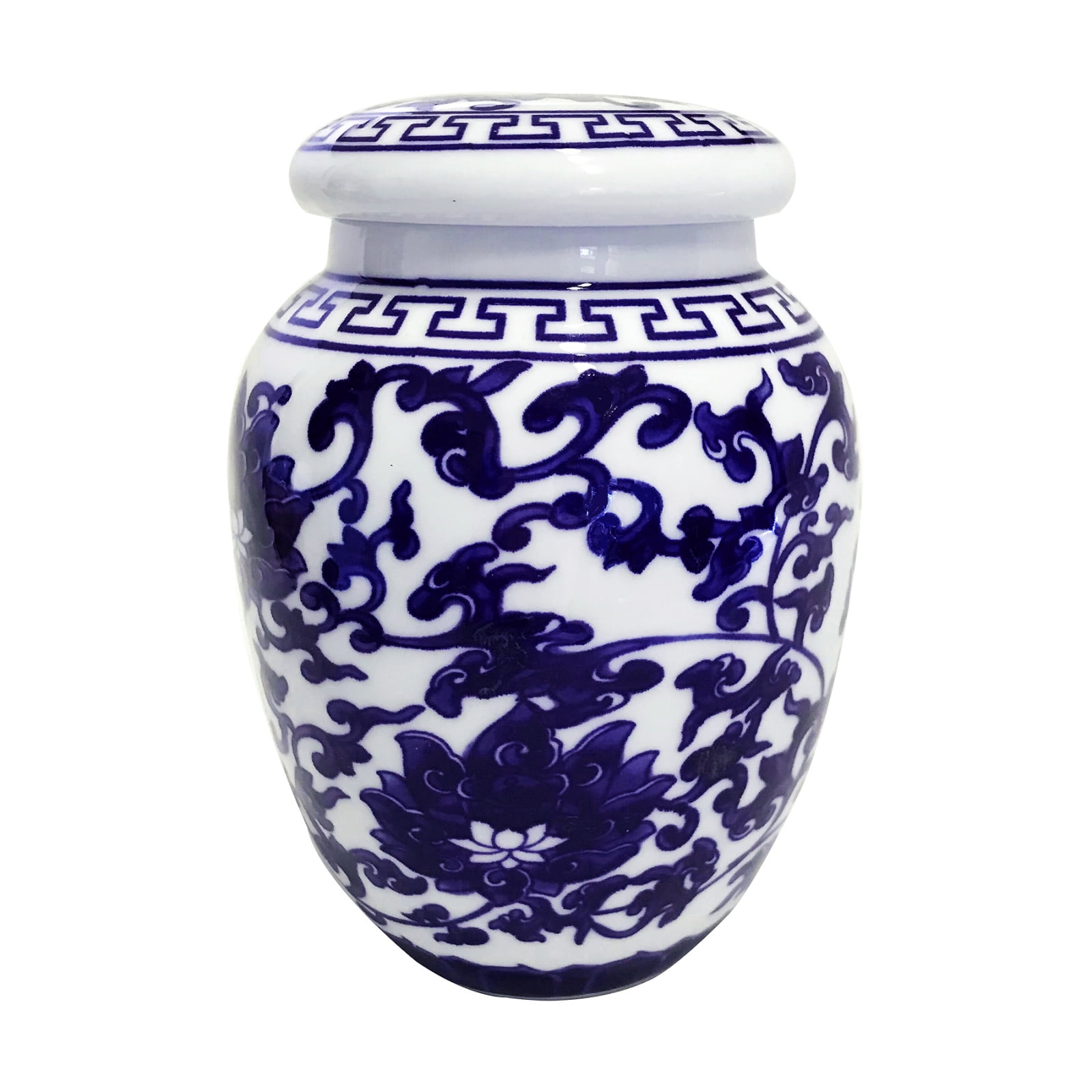 Decorative Blue and White Lotus Pattern Porcelain Storage Container or ...