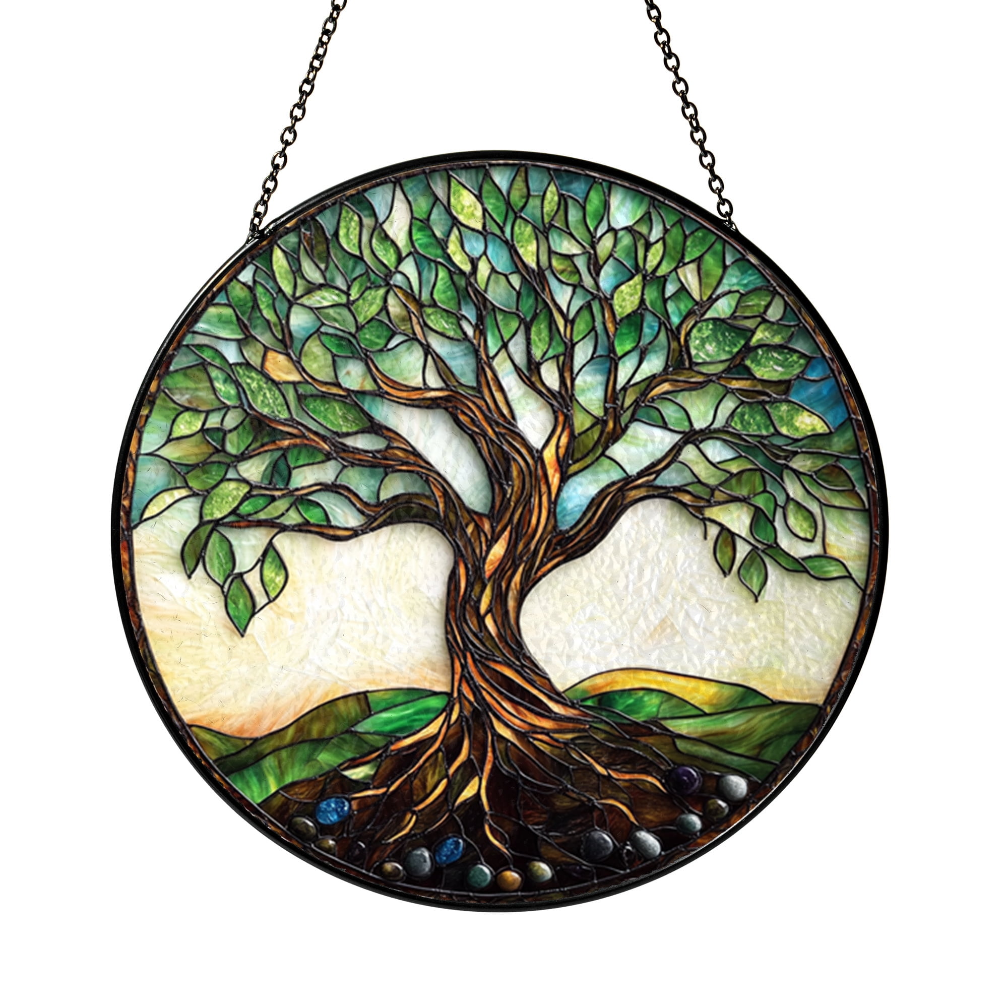 Decorative Bonsai Tree Stained Glass Style Suncatcher – Window Decor ...