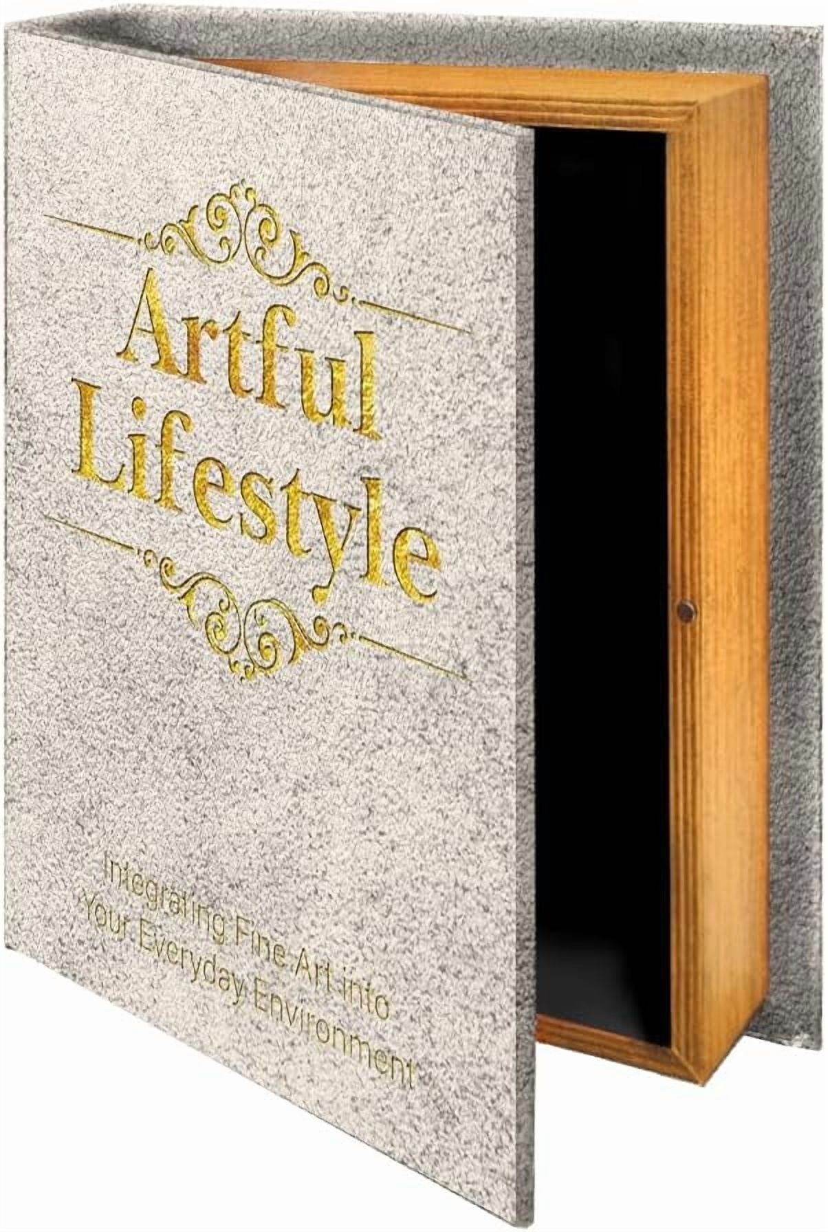 Decorative Book Box Artful Lifestyle Faux Book Storage Box Beige Fake ...