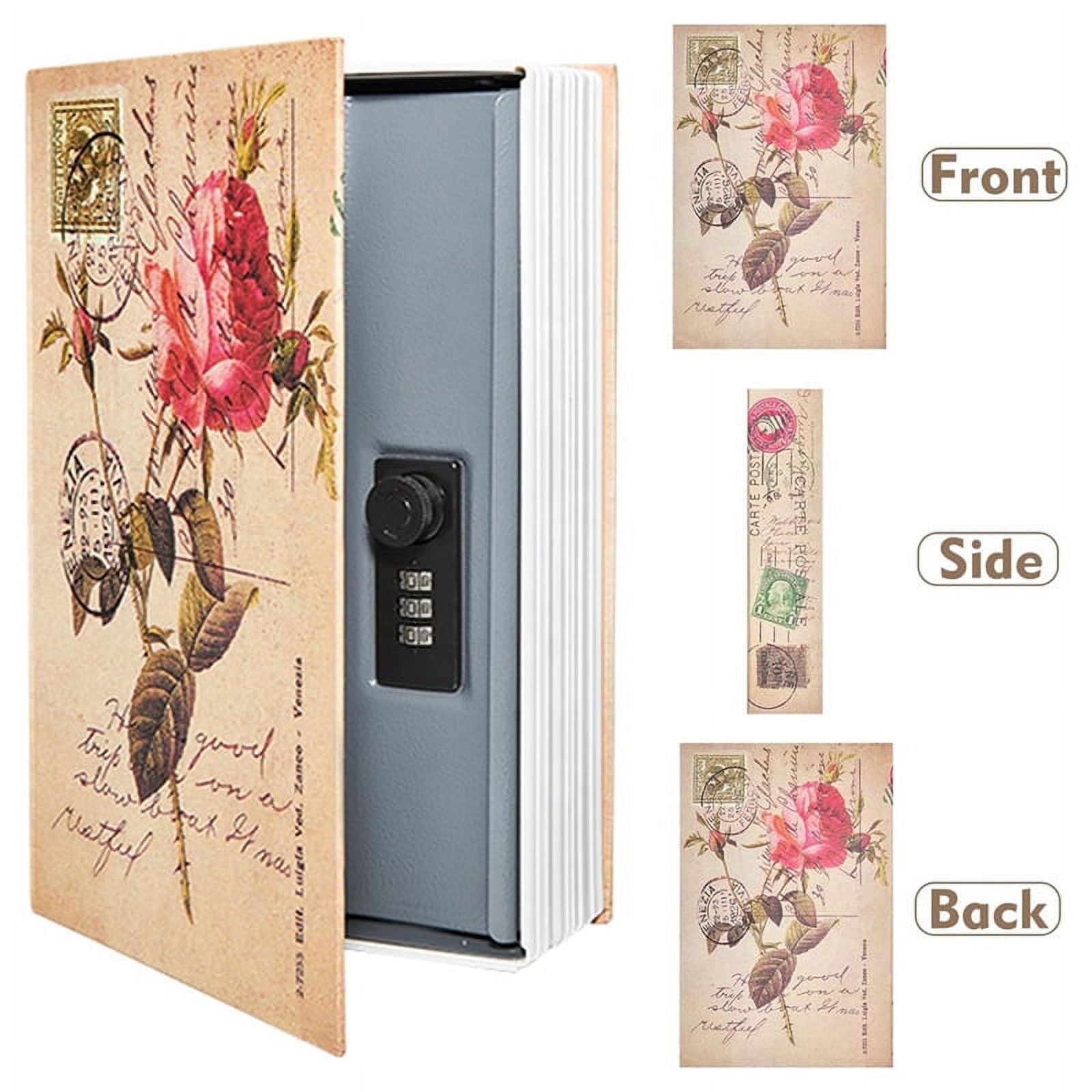 Decorative Book Safe Box with Password Lock, Vintage Faux Book Hidden ...