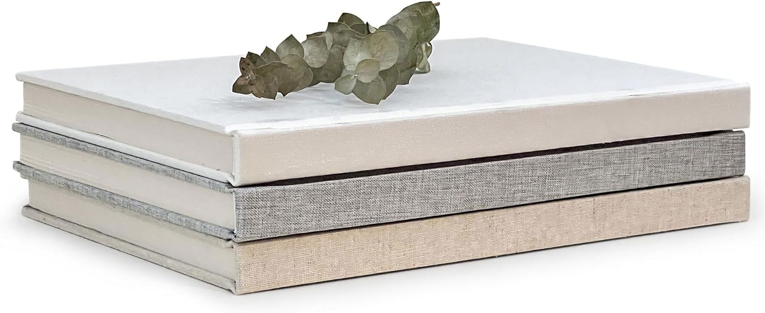 Decorative Book Set | Set of 3 Real Linen Covered Book Set | Extra ...