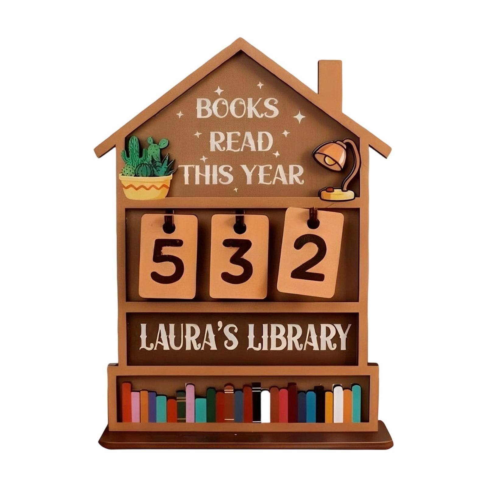 Decorative Book Sign, Personal Reading Log, Book Counter Display ...