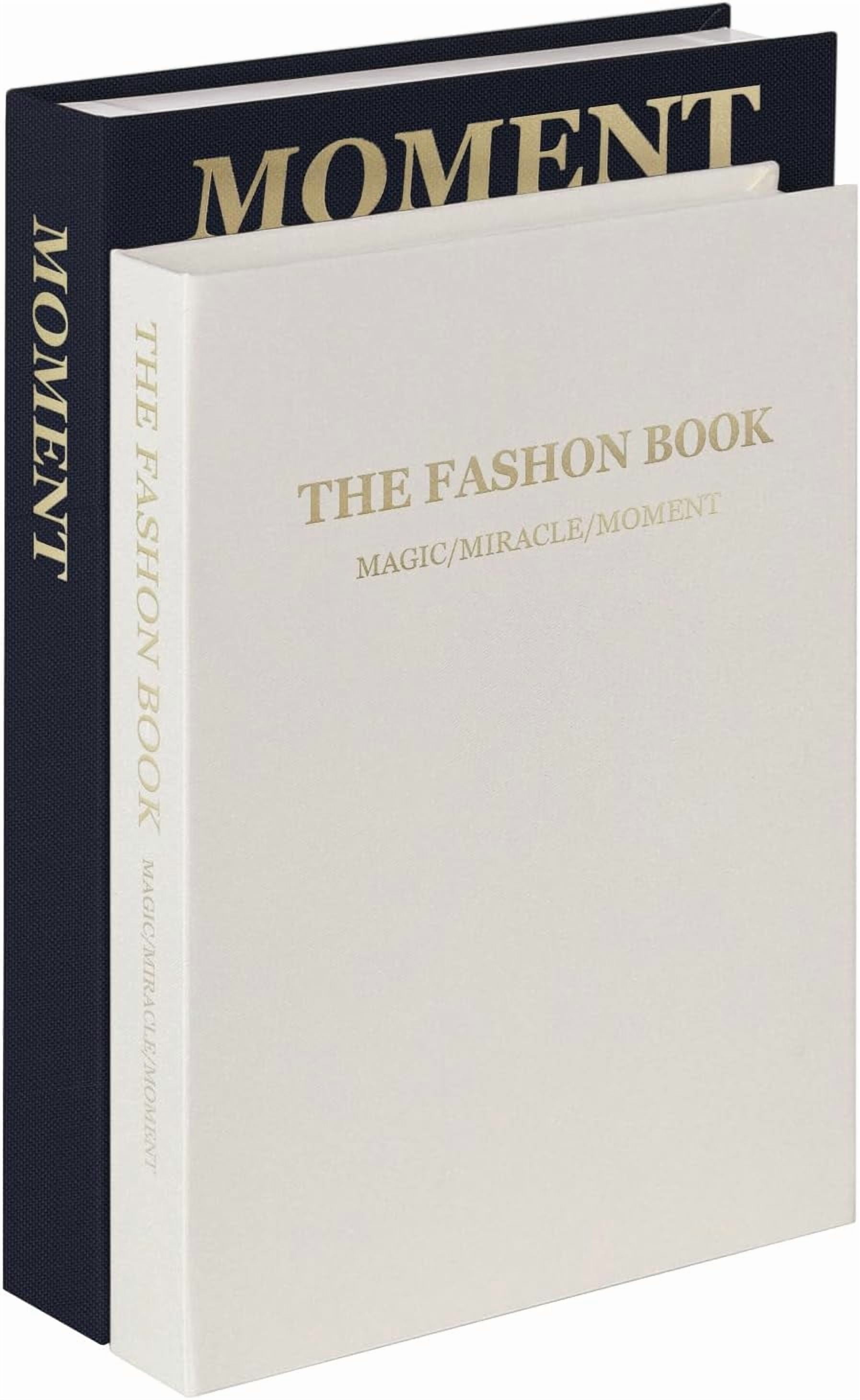 Decorative Book Storage Box Set of 2 - Premium Linen Fake Books with ...