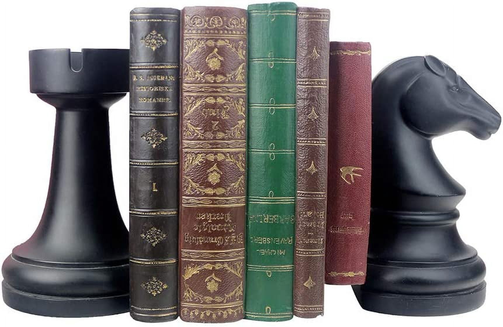 Decorative Bookends Chess Bookends, Black Book Ends Heavy Book Supports ...