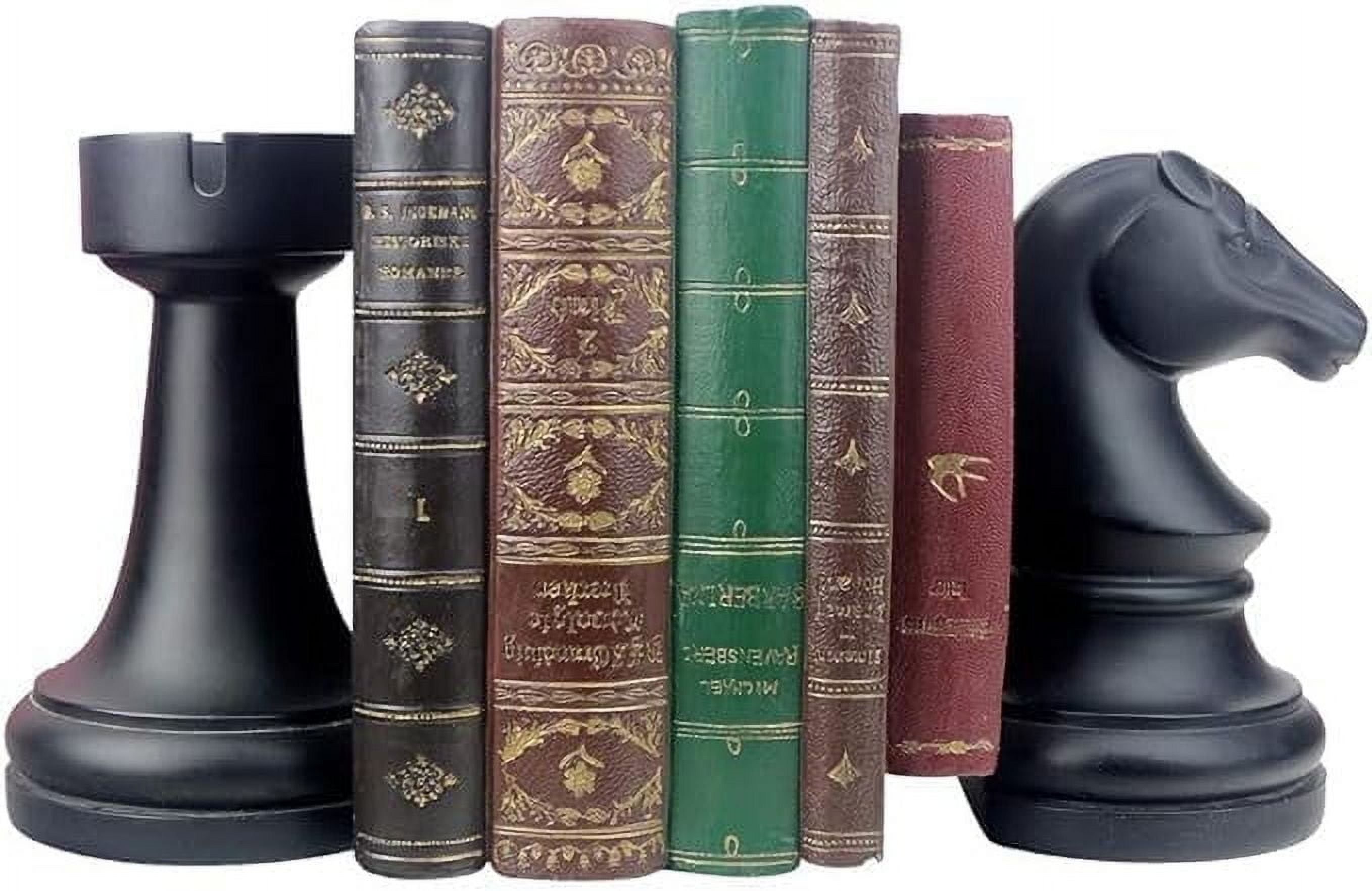 Decorative Bookends Chess Bookends, Black Book Ends Heavy Book Supports ...