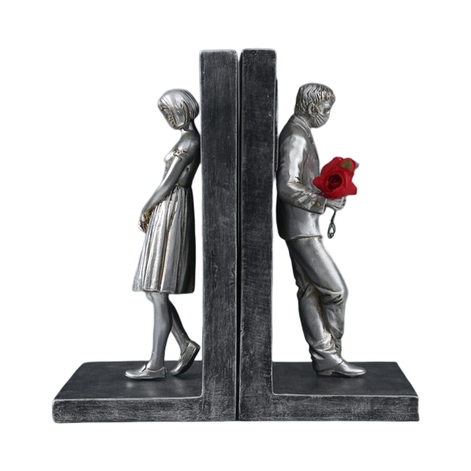 Decorative Bookends for Heavy Books Nordic Book Holder Couple Figurine ...