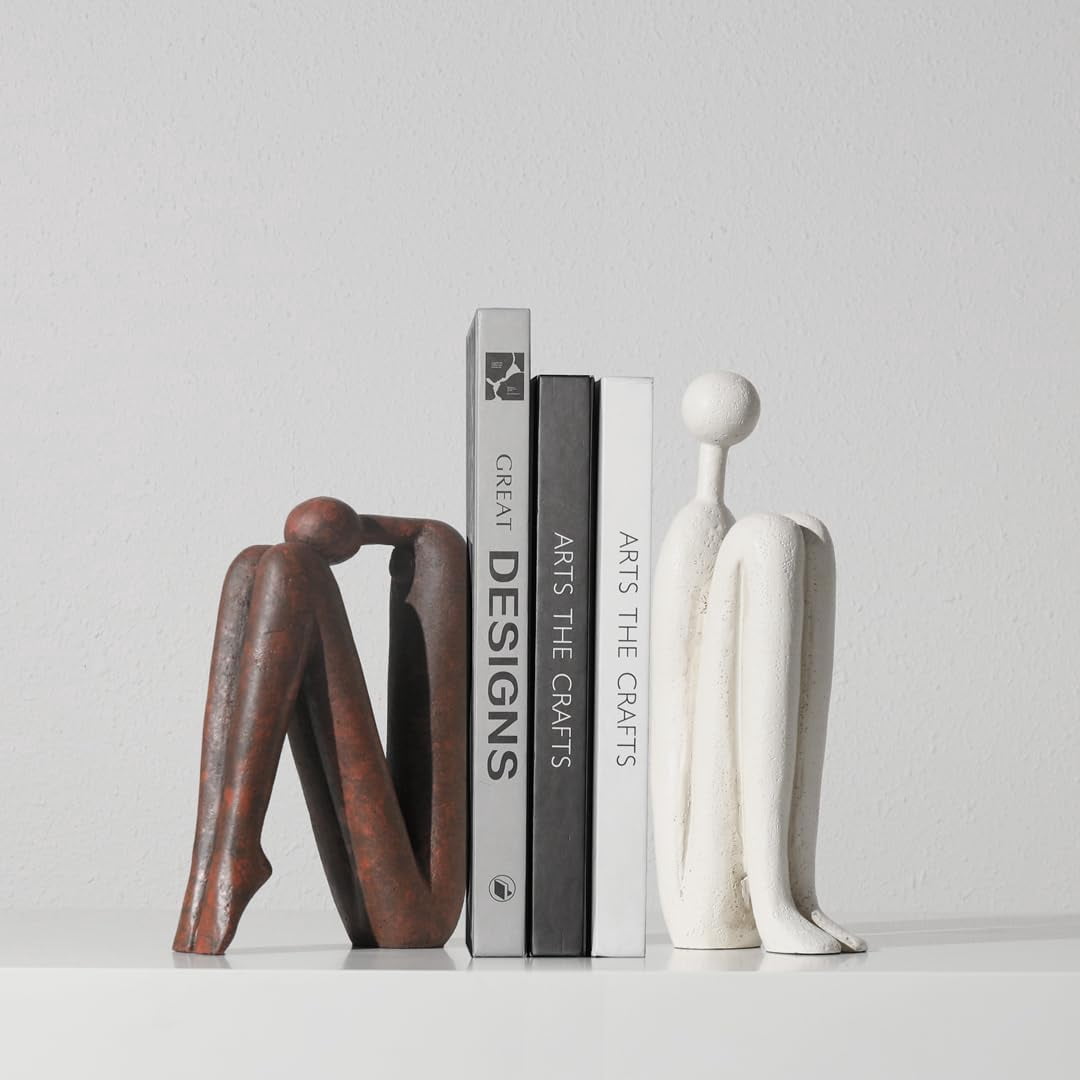 Decorative Bookends for Shelves，Bookends for Heavy Books Resinous ...