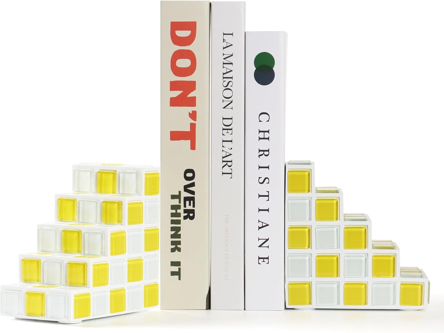 Decorative Bookends for Shelves - Stair Book Ends for Heavy Books ...