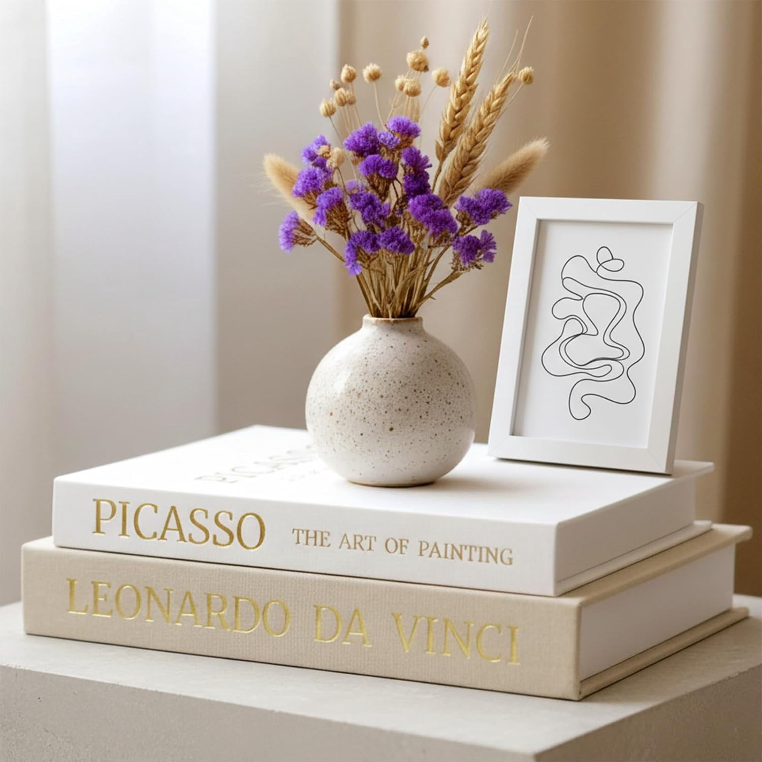 Decorative Books with Picture Frame Set - Set of 2 Decorative Books for ...
