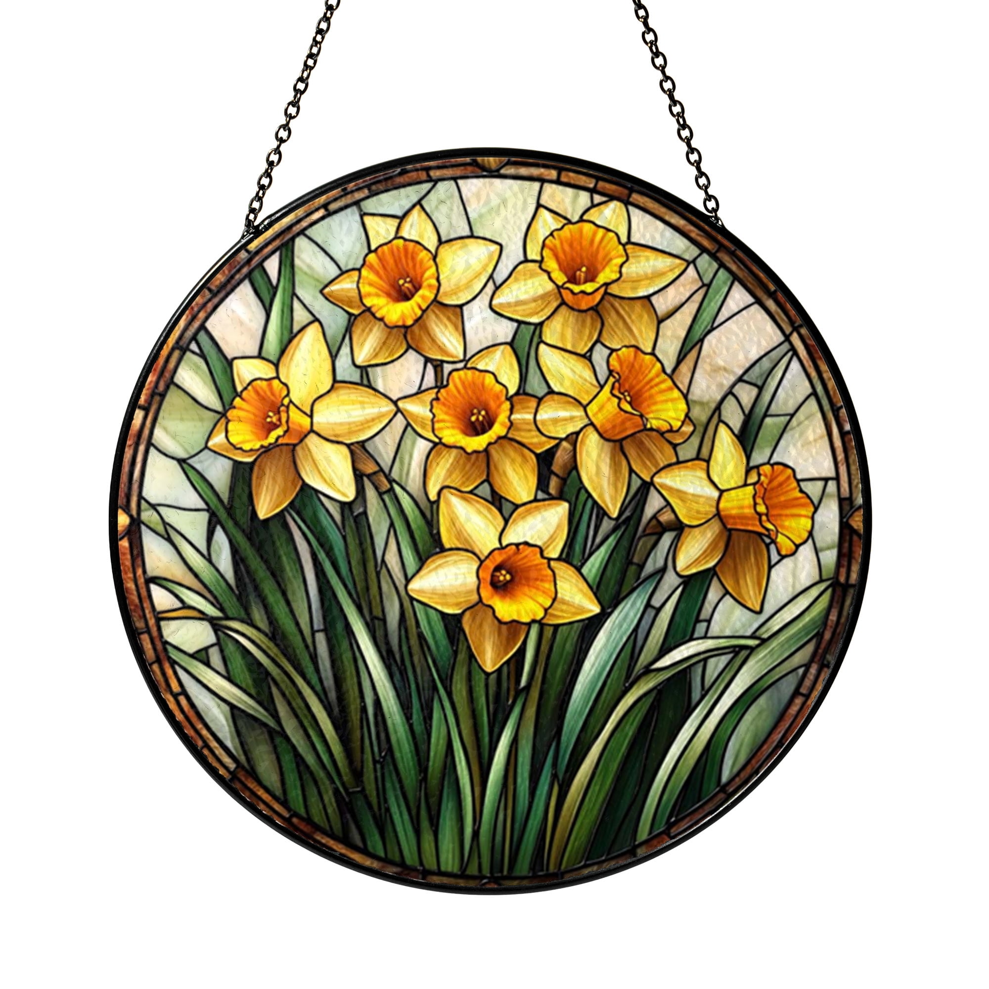 Decorative Botanical Daffodil Glass Suncatcher - Walmart.com