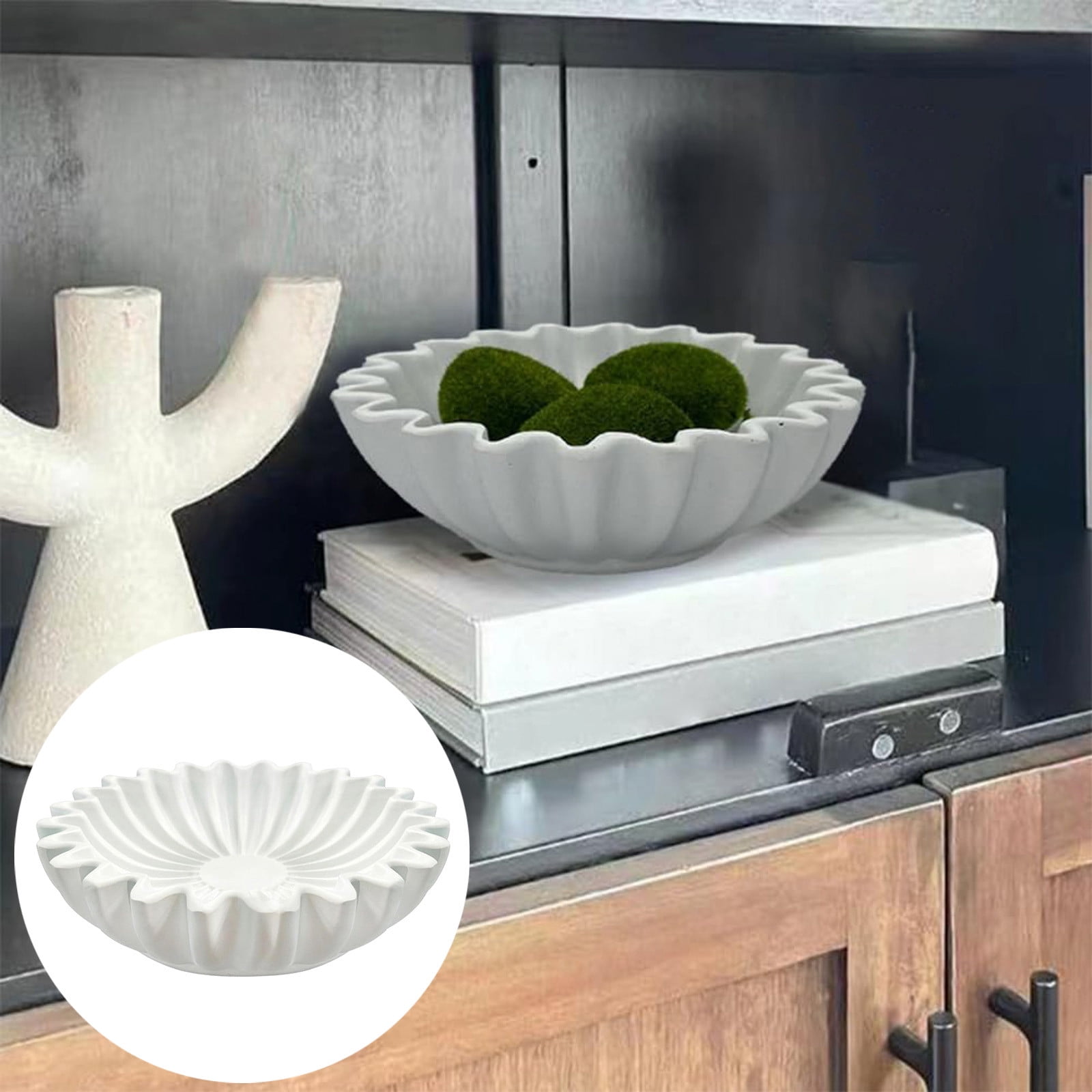 Decorative Bowls for Home - Antique Scallop Resin Fruit Bowl Unique ...