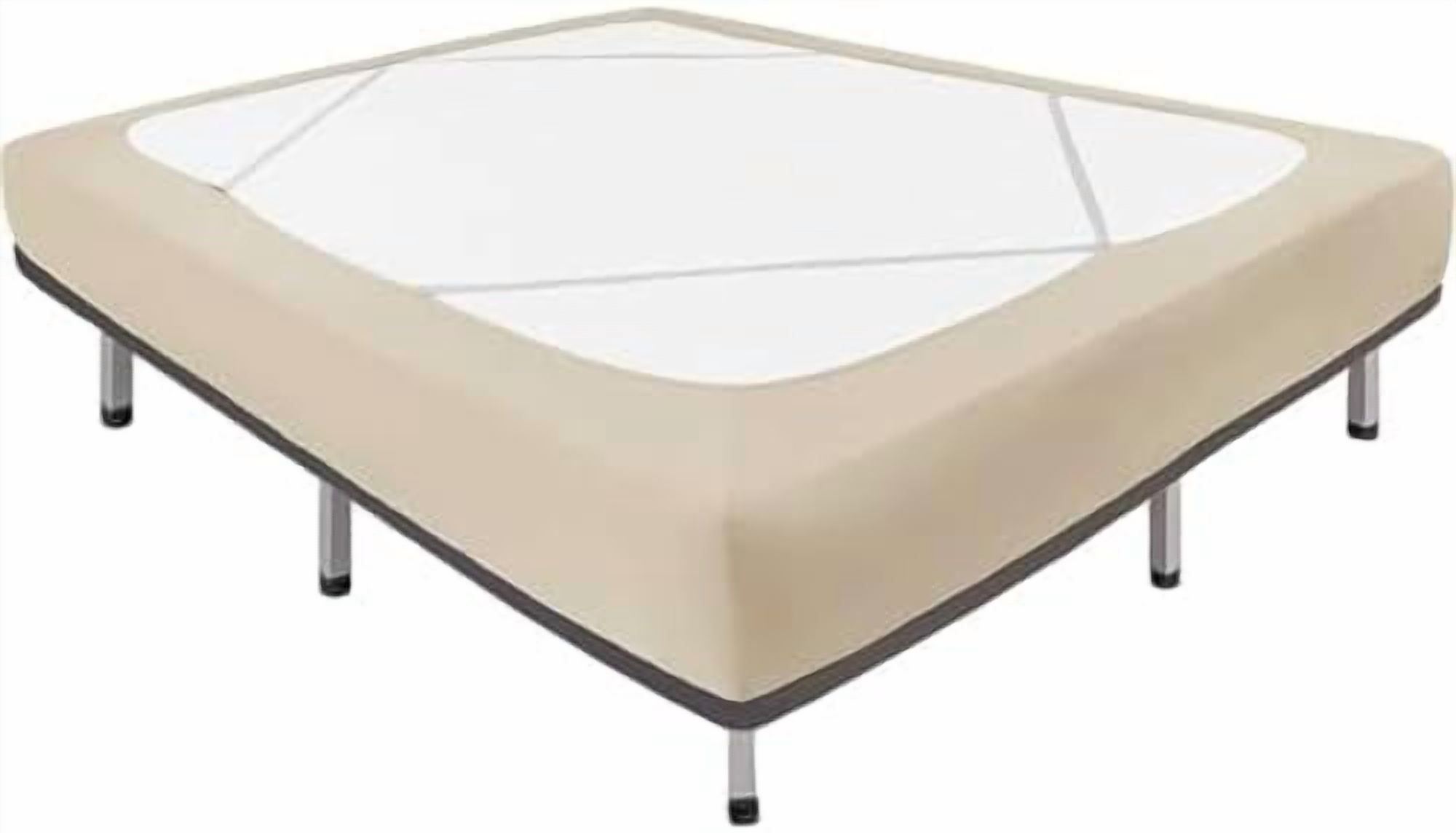 Decorative Box Spring Cover Full & Full XL Size, Light Camel Luxurious ...