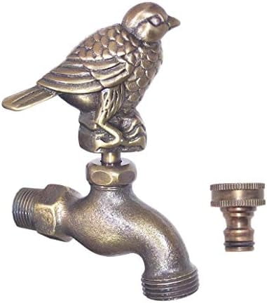 Decorative Brass Bird Garden Outdoor Faucet 4” inches L - with a Brass ...