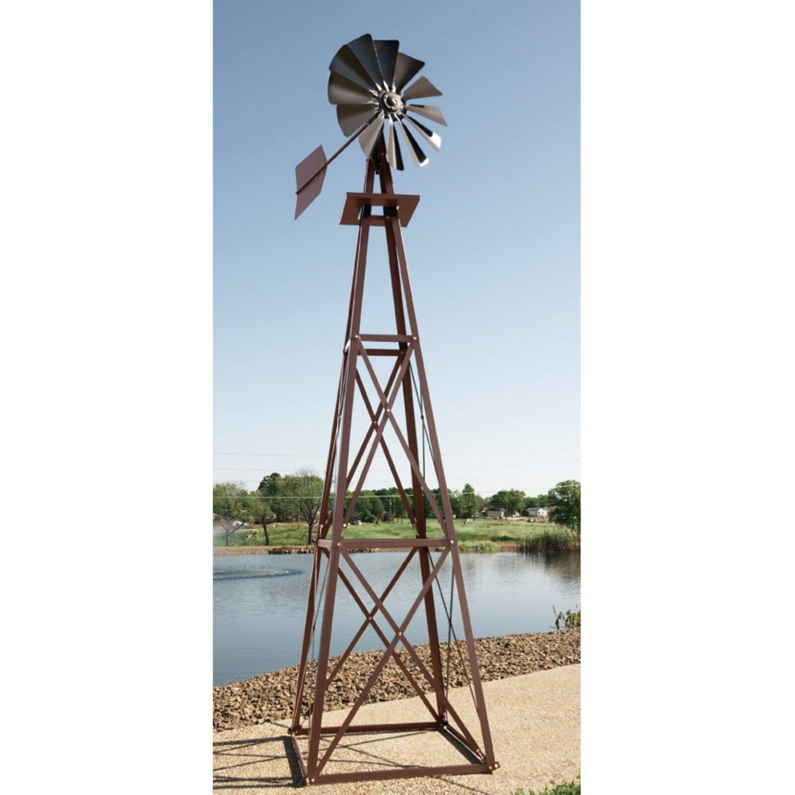 Outdoor Garden Decorative Bronze Powder Coated Metal Backyard Windmill ...