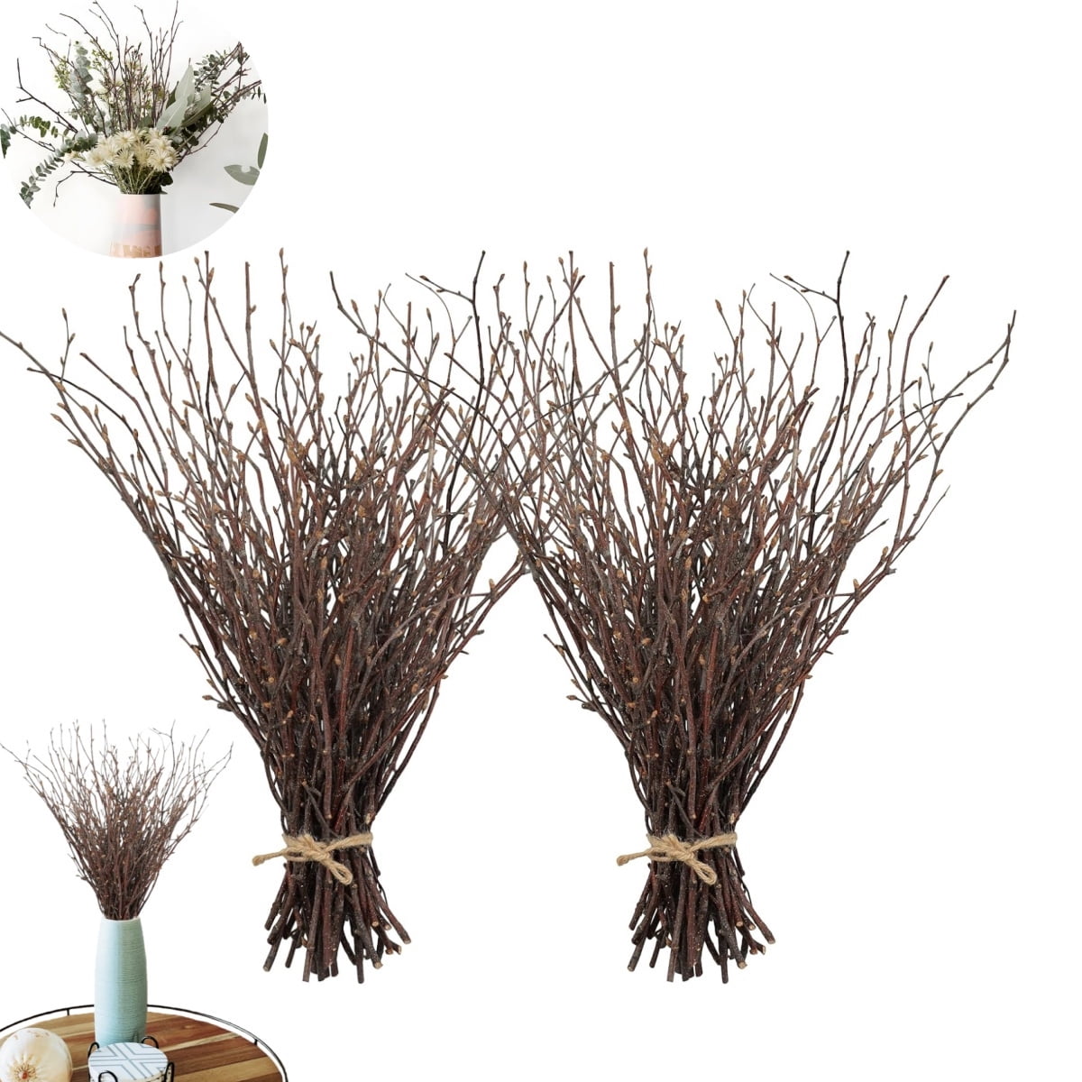 Decorative Brown Birch Twigs,QZS Wreath Making Supplies Dried Plants ...