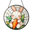 Decorative Bunny Carrot Stained Glass Suncatcher, Spring Rabbit Window ...