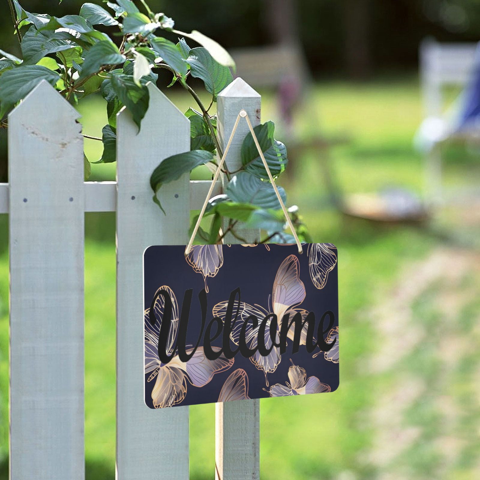 Decorative Butterflies Welcome Sign for Front Door Porch Wreath Door ...