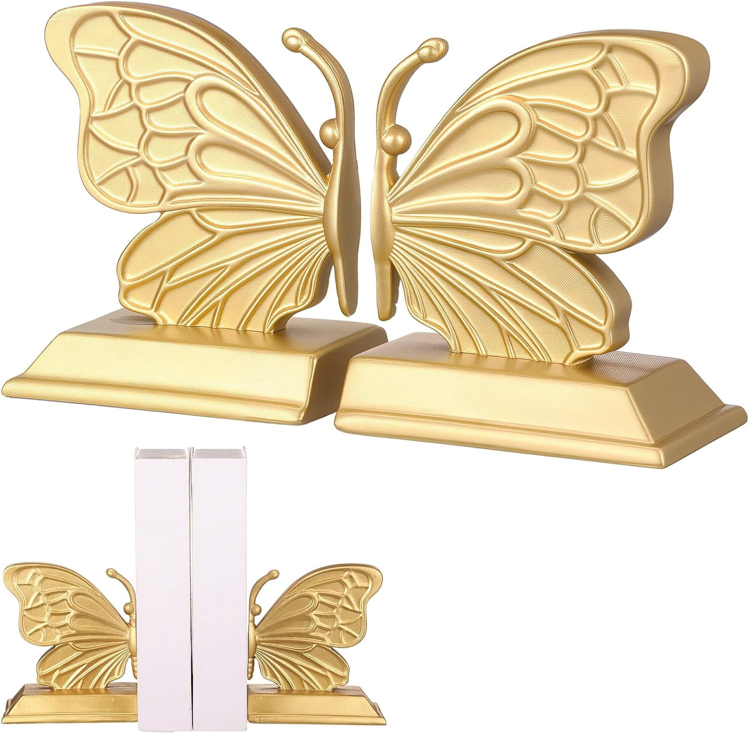 Decorative Butterfly Bookends, Vintage Butterfly Book Ends, Resin Gold ...