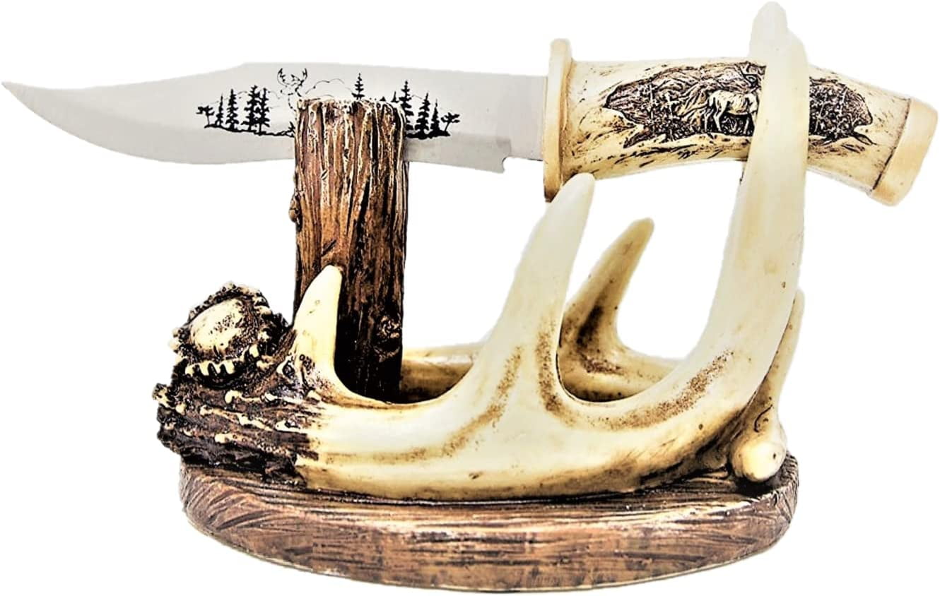 Decorative Cabin Hunting Decor Deer Buck Blade Knife Faux Antler ...