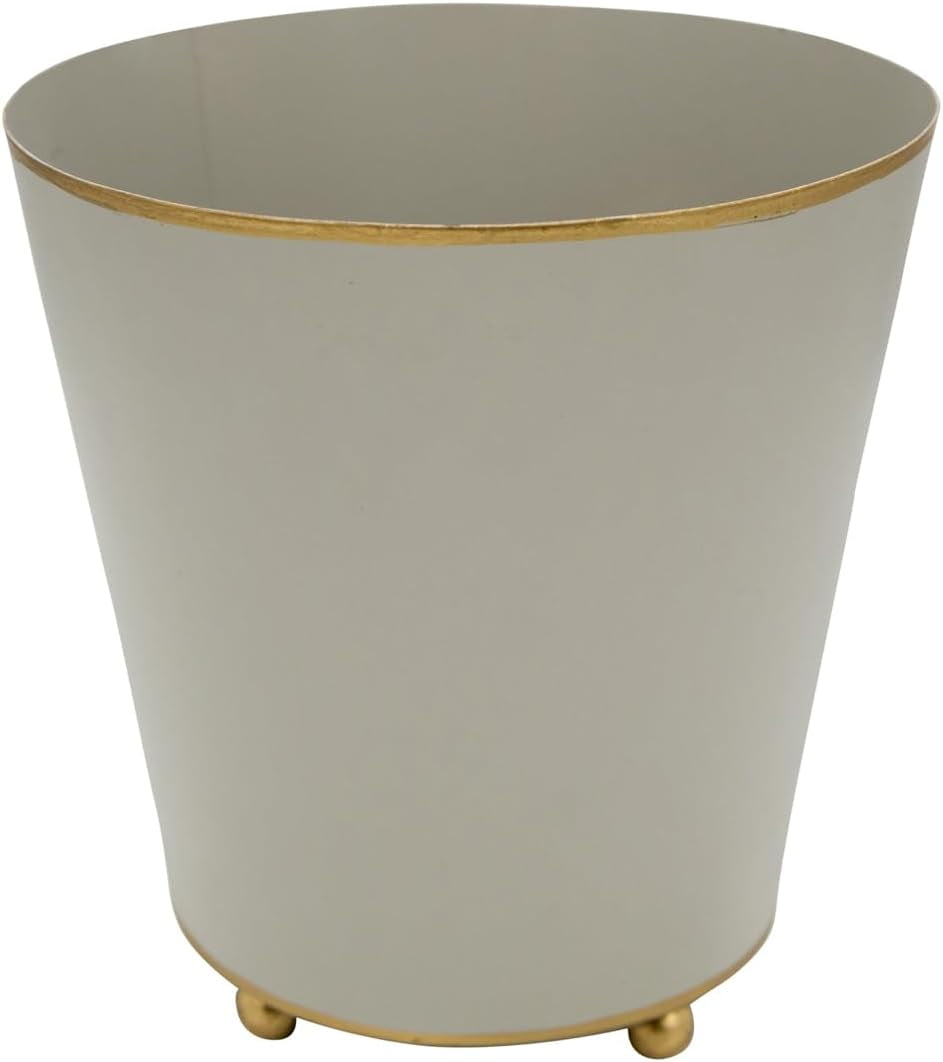 Decorative Cachepot & Planter, Matte Finish, Gold Trim, Hand-Painted ...