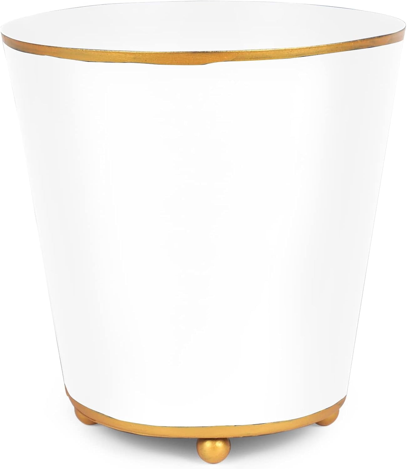 Decorative Cachepot & Planter, Matte Finish, Gold Trim, Hand-Painted ...
