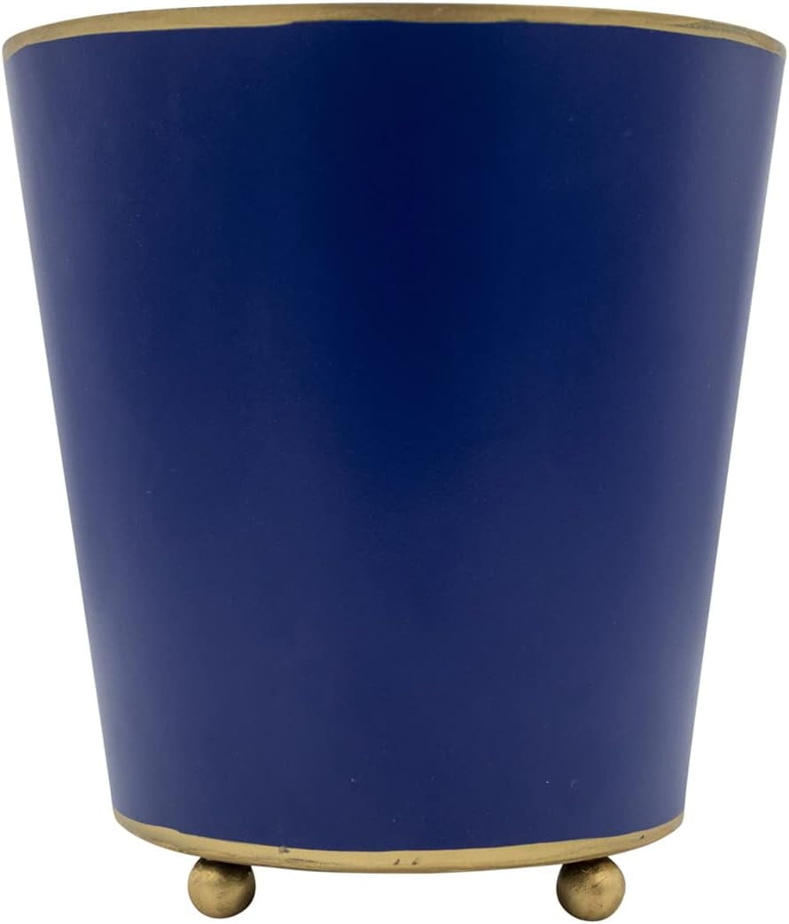 Decorative Cachepot & Planter, Matte Finish, Gold Trim, Hand-Painted ...