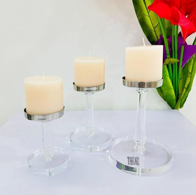 Decorative Candle Holders Rustic Silver for Pillar Candle Farmhouse ...