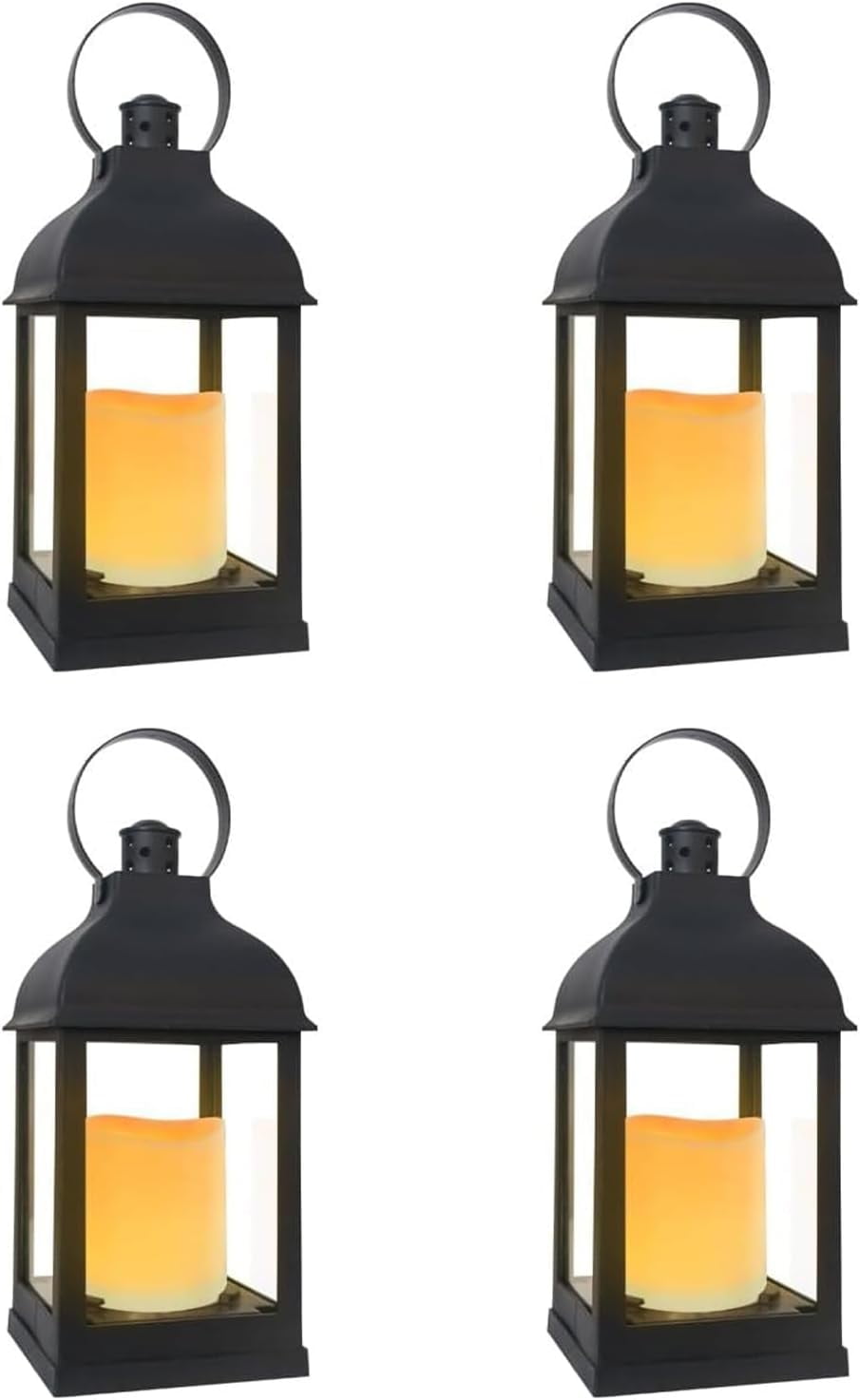 Decorative Candle Lantern with LED Flickering Flameless Candle with ...